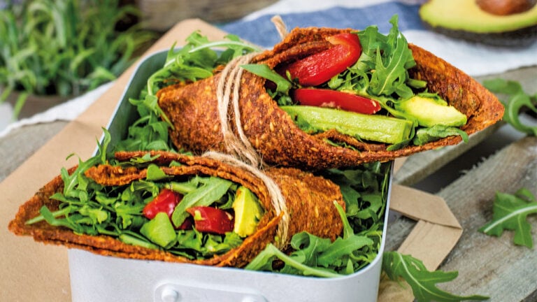 Raw Red Pepper and Sun-Dried Tomato Wraps | Om Yoga Magazine